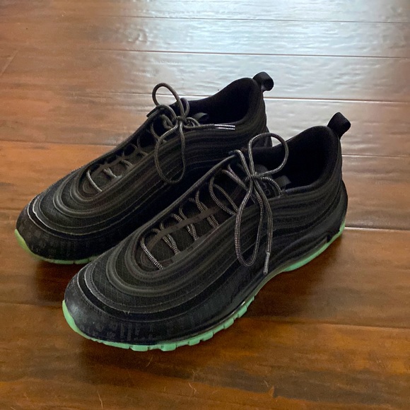 Nike | Shoes | Nike Air Max 97s Matrix Black And Turquoise Used | Poshmark